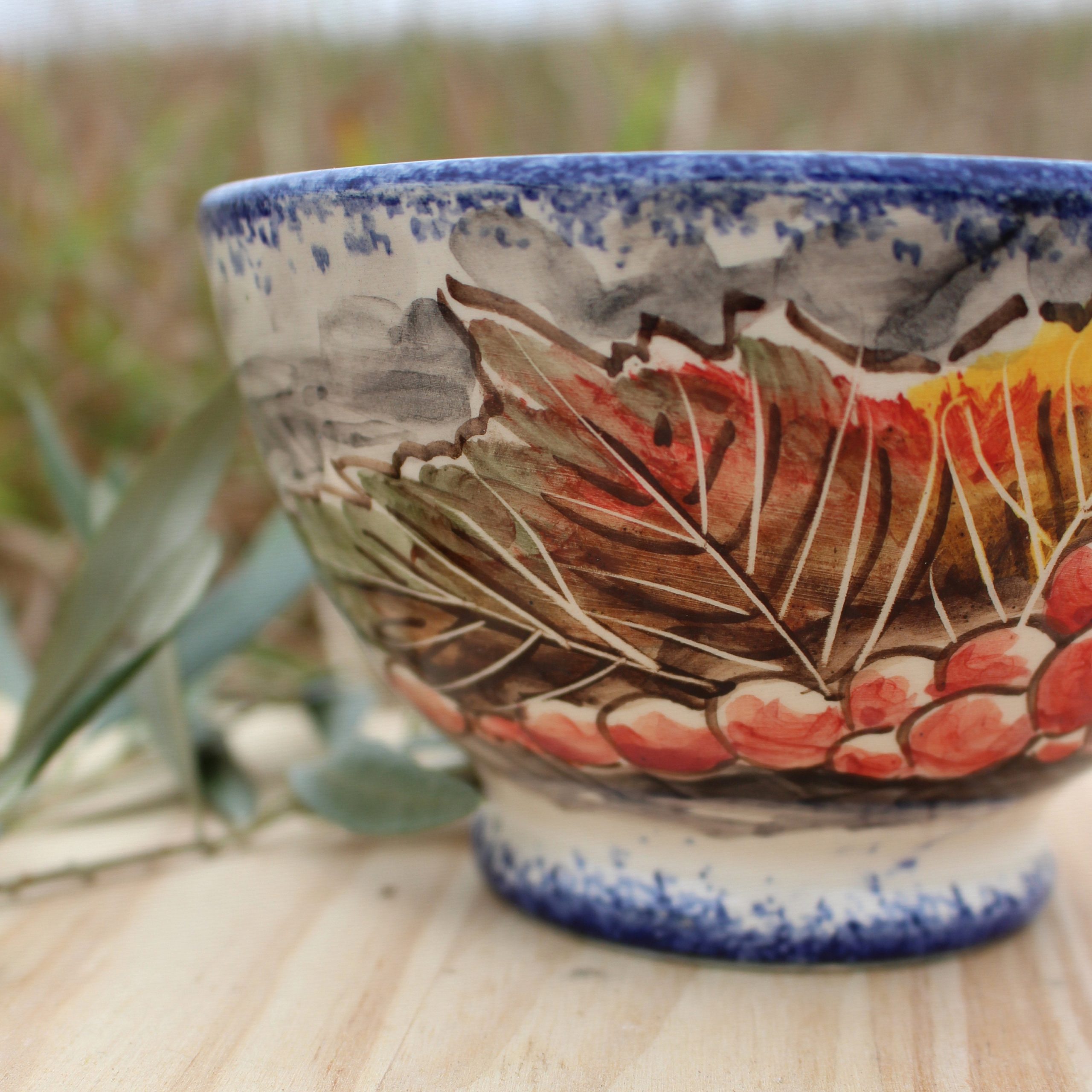 Vintage Ceramic Bowl Fruit Design - PadaWorks