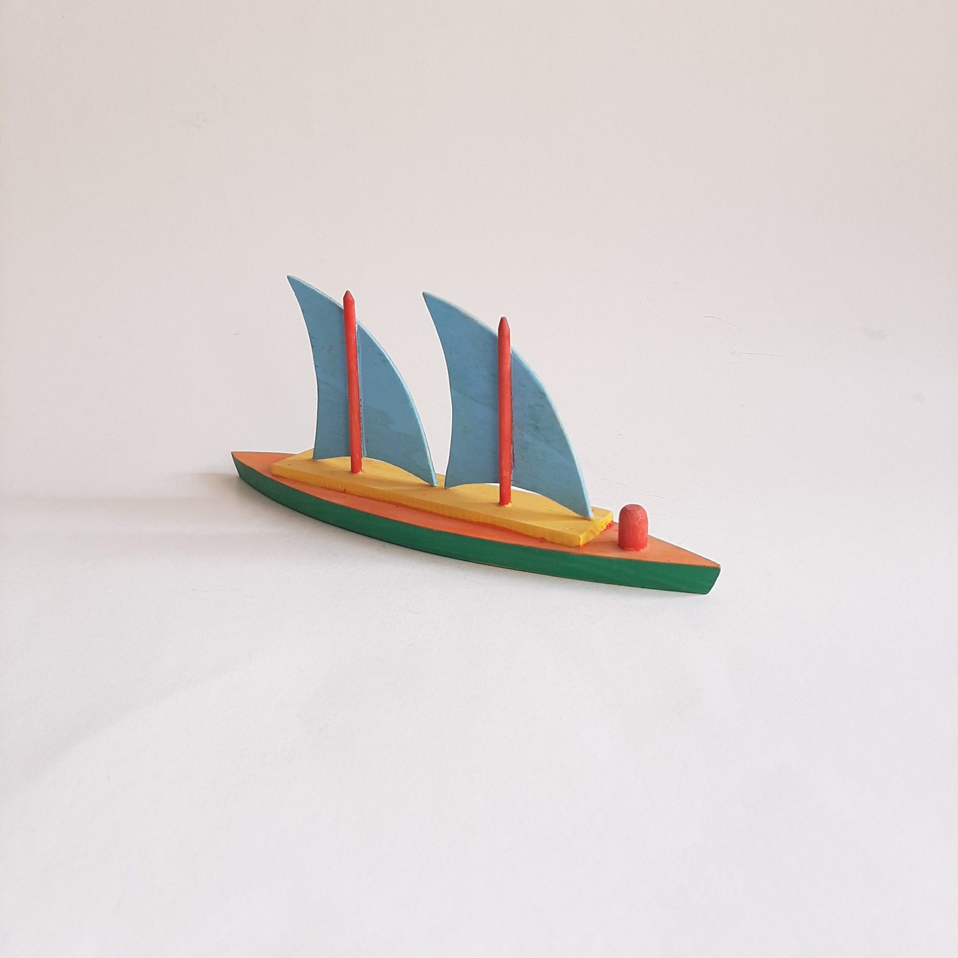 Wooden Miniature Boat With Two Sails - PadaWorks