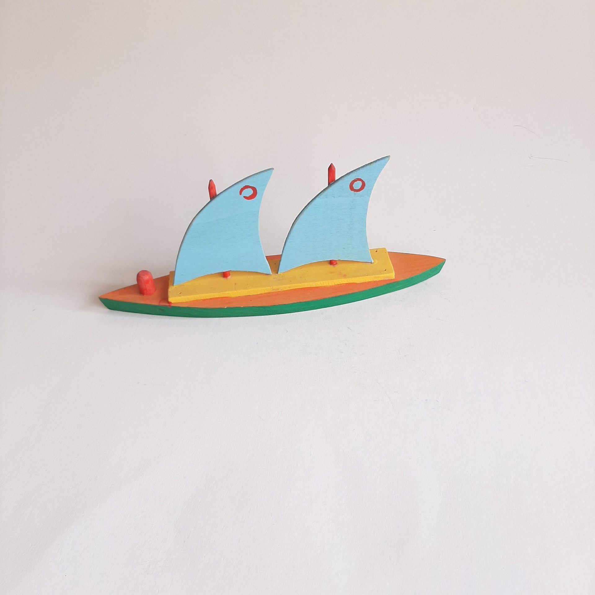 Wooden Miniature Boat With Two Sails - PadaWorks