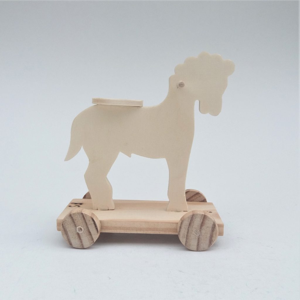 Wooden Miniature Horse With Wheels to Paint - PadaWorks