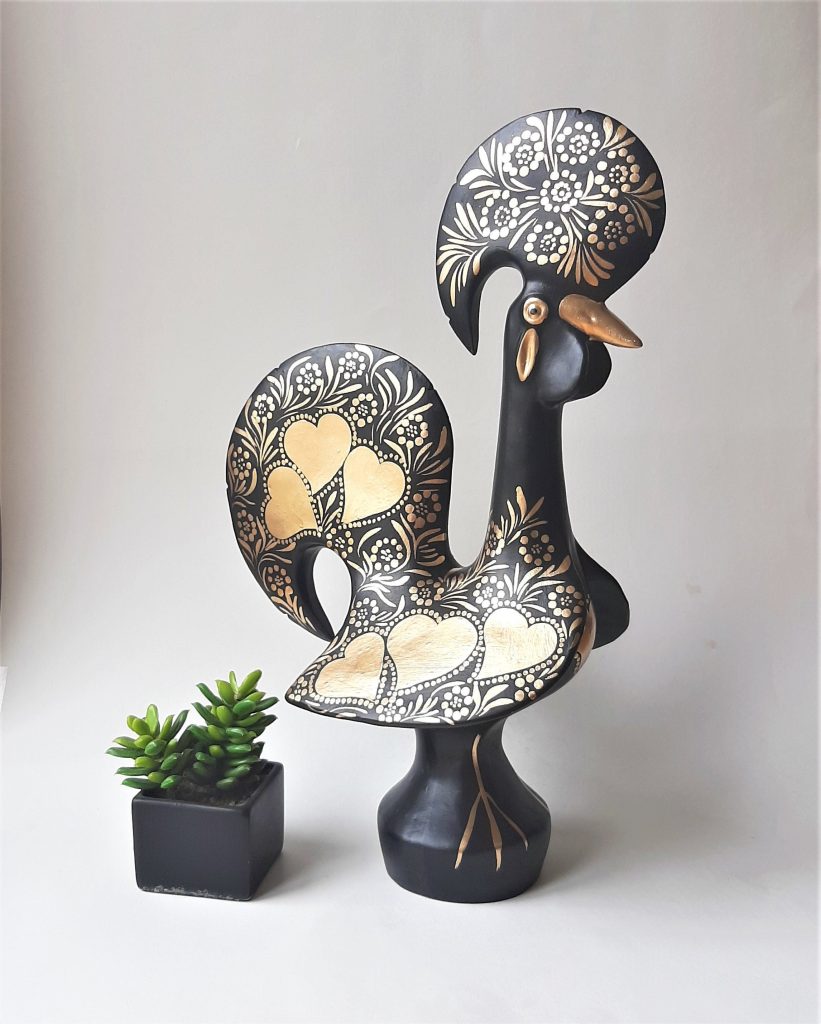 Black and Gold Portuguese Rooster - 50cm - PadaWorks