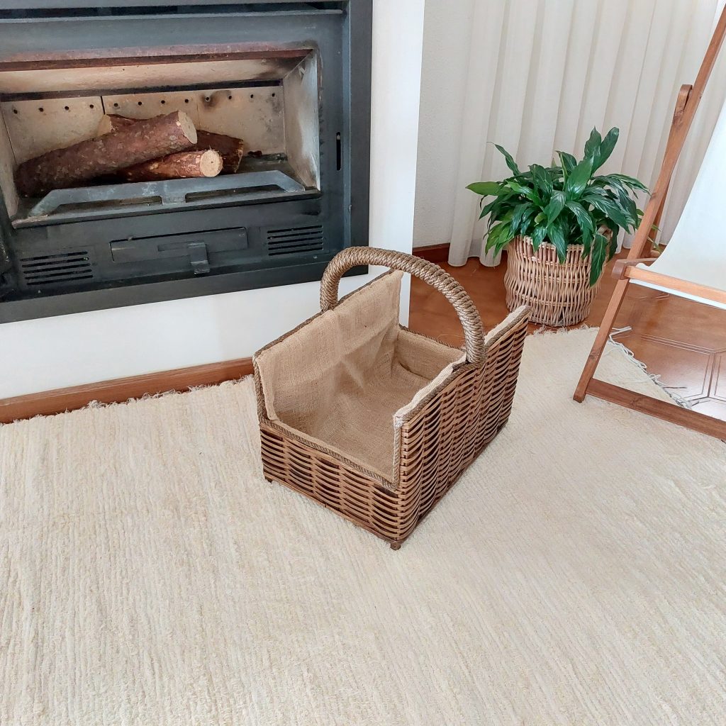 Wicker Firewood Basket With Handle - PadaWorks