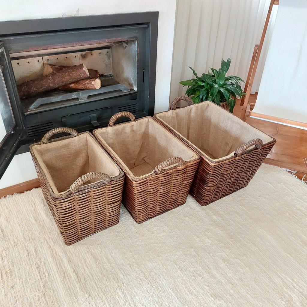 Wicker Firewood Basket - Rectangular Basket - PadaWorks