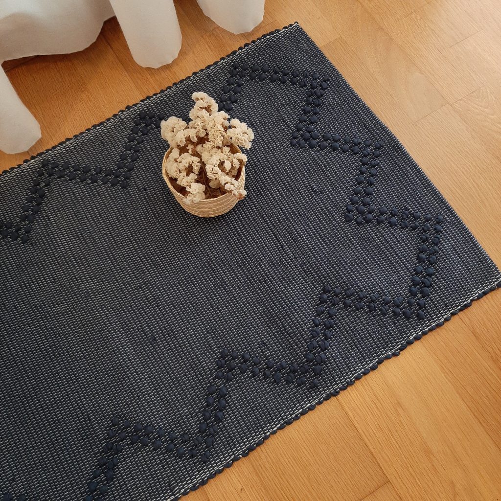 Small Marine Blue Rug - Knotted Rug - PadaWorks