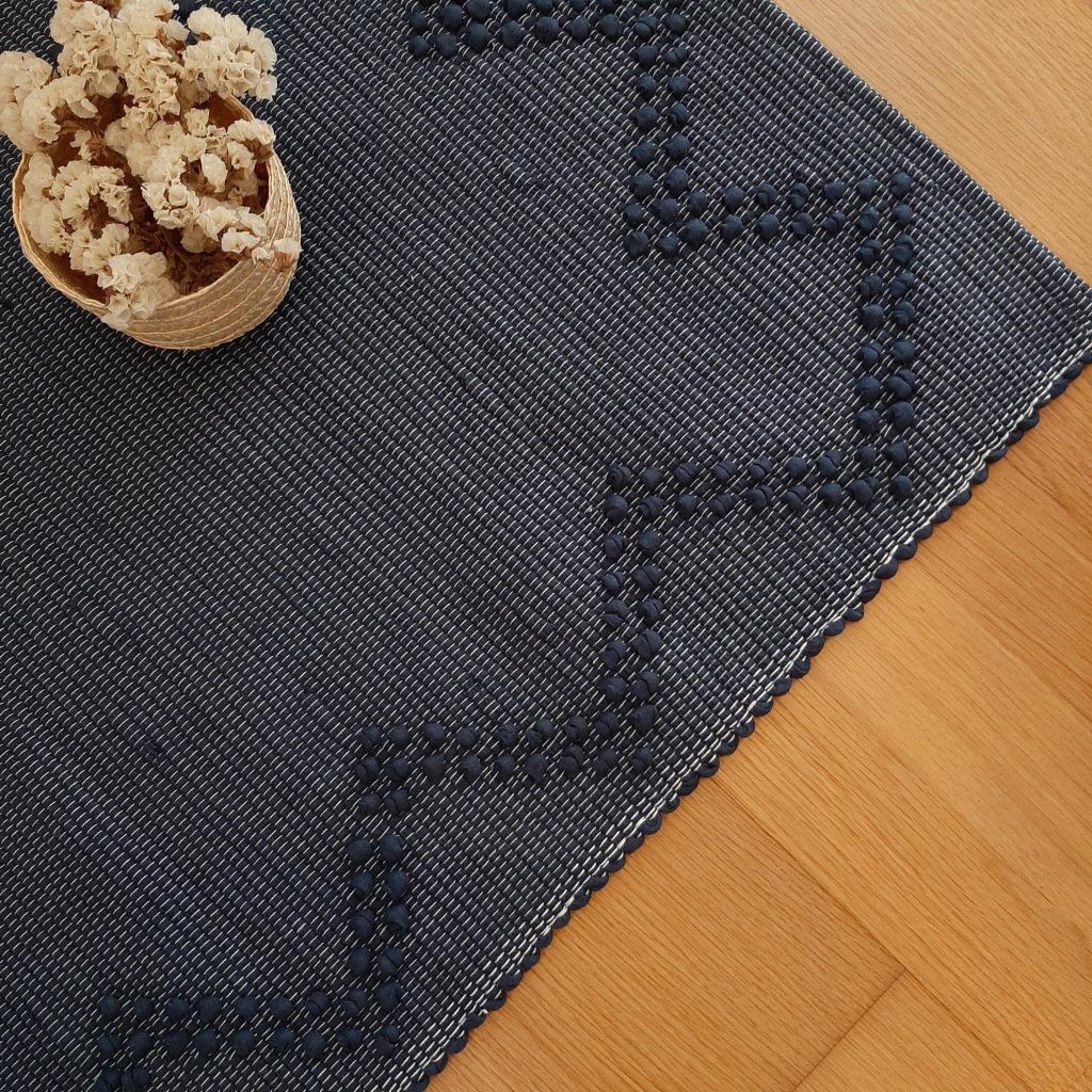 Small Marine Blue Rug - Knotted Rug - PadaWorks