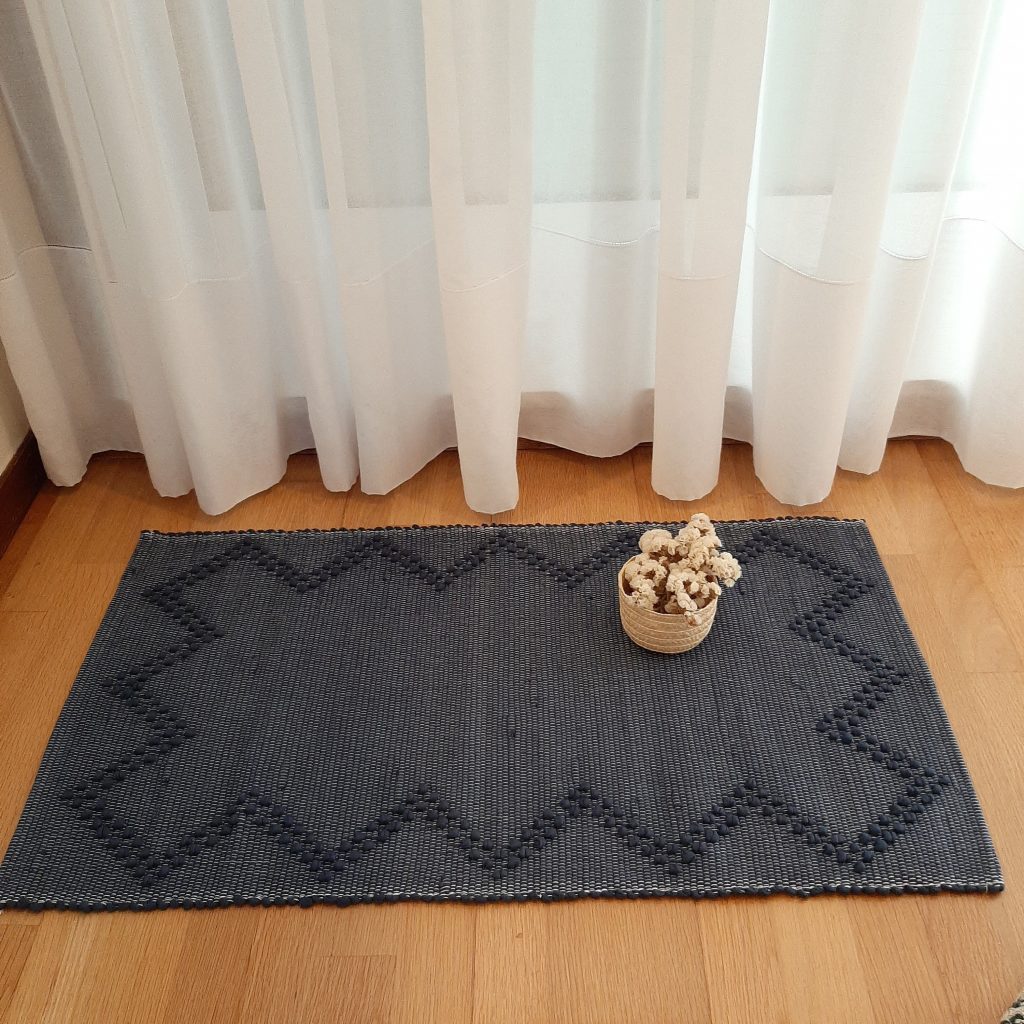 Small Marine Blue Rug - Knotted Rug - PadaWorks