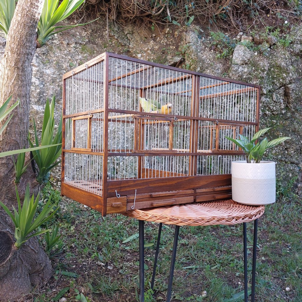 Large Rectangular Bird Cage - Brown - PadaWorks