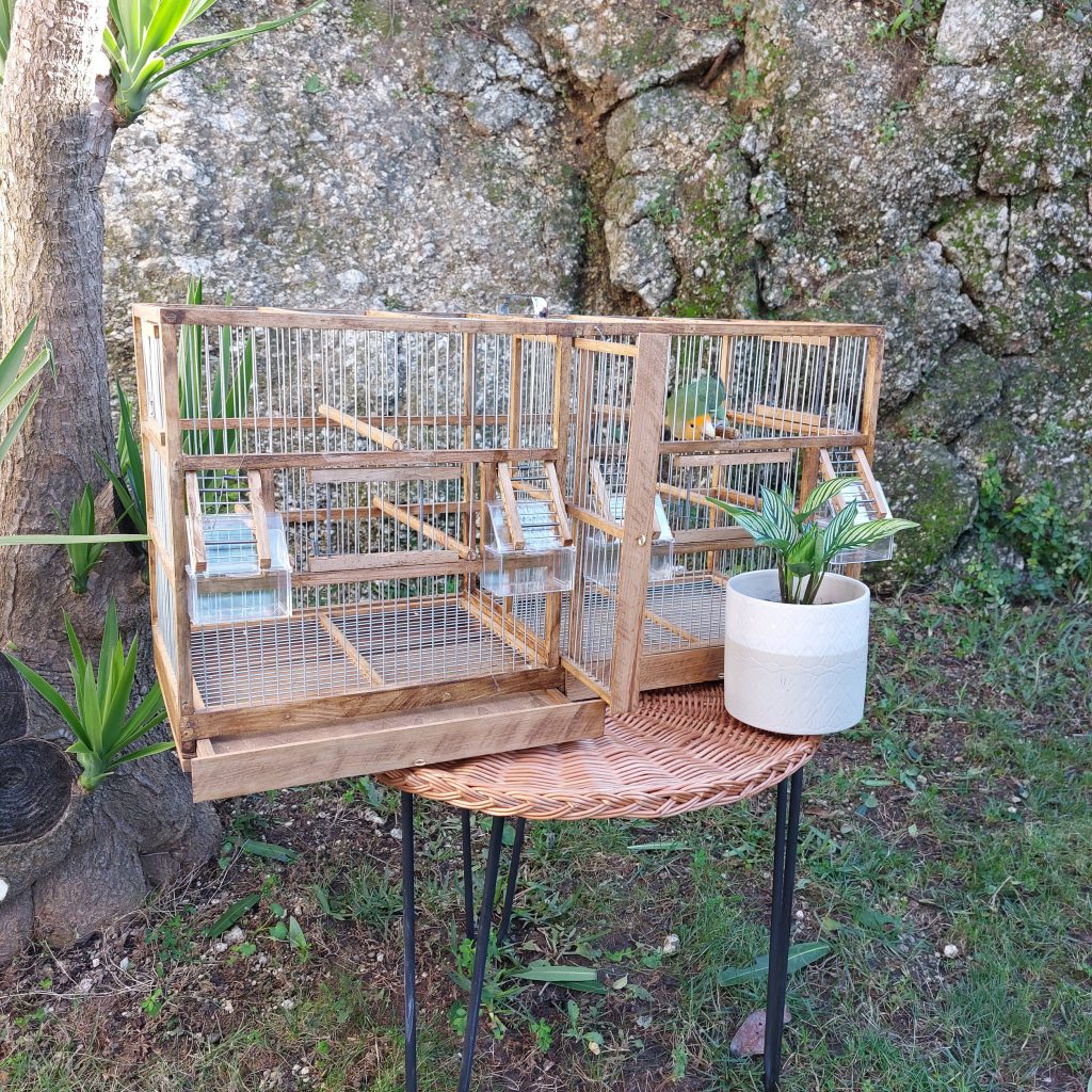 Rectangular Rustic Bird Cage Classic - Brown - PadaWorks