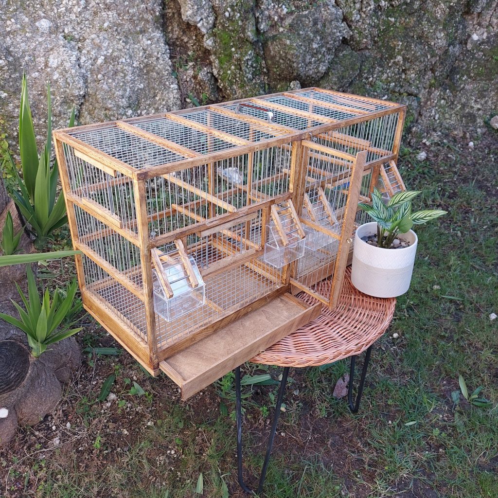 Rectangular Rustic Bird Cage Classic - Brown - PadaWorks