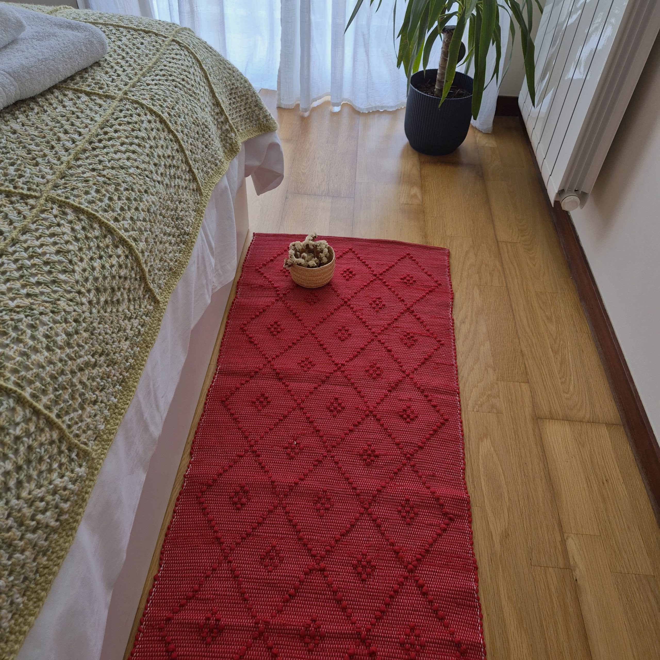 Runner Rug Red - 50x200cm - Knotted Rug - PadaWorks