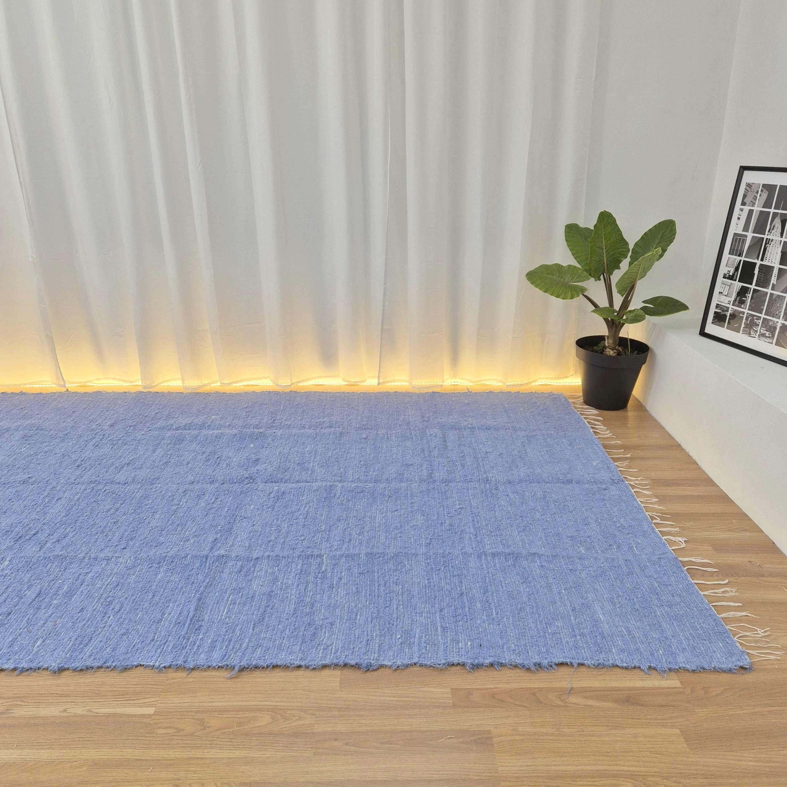 Extra Large Blue Rug 200x300cm - Soft Rug - PadaWorks