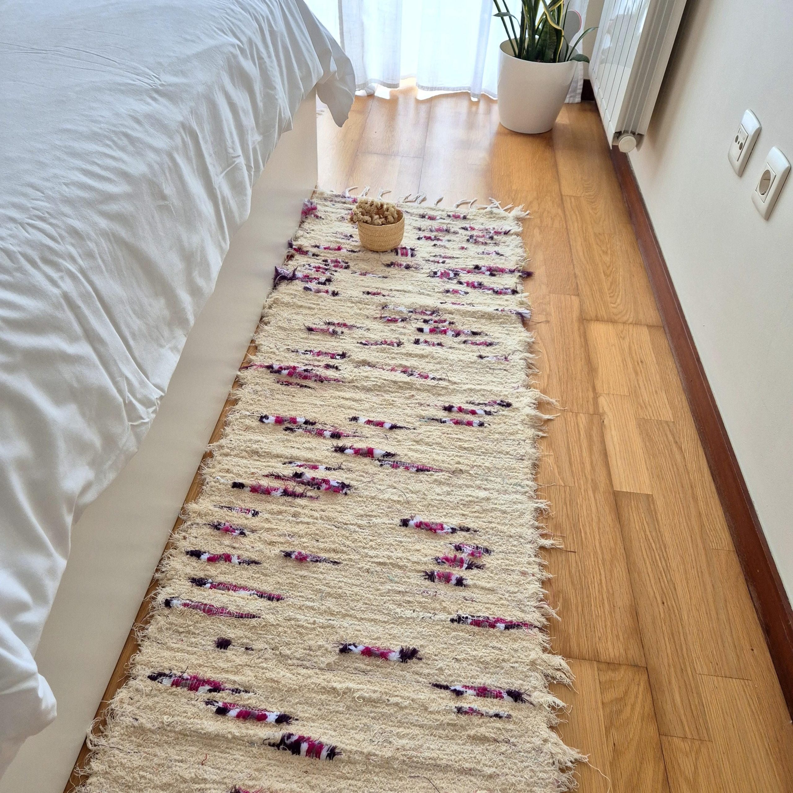 Long Rug Cream Pink Purple - 50x200cm - Soft Rug - PadaWorks
