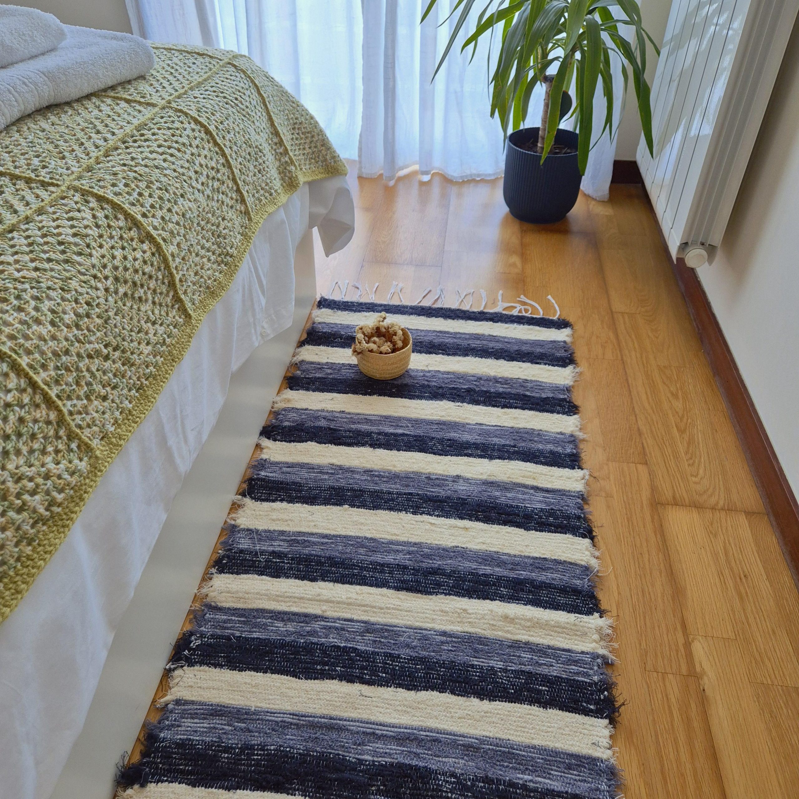 Runner Rug Cream Black Grey - 50x200cm - Soft Rug - PadaWorks
